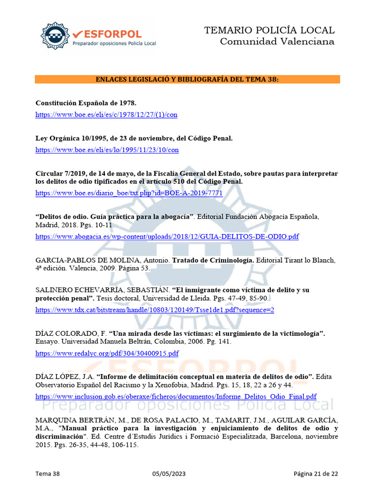 Tema 38 | PDF | Crímenes de odio | Victimologia