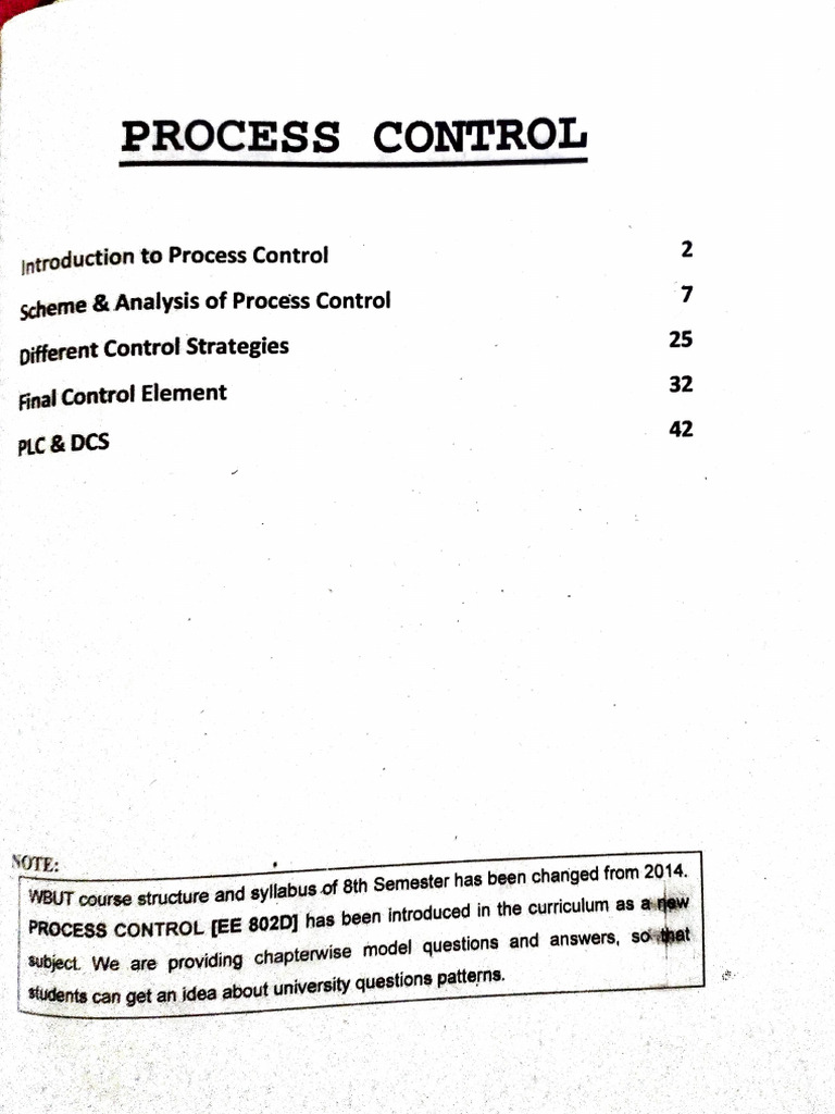 Process Control EE 8th Sem | PDF