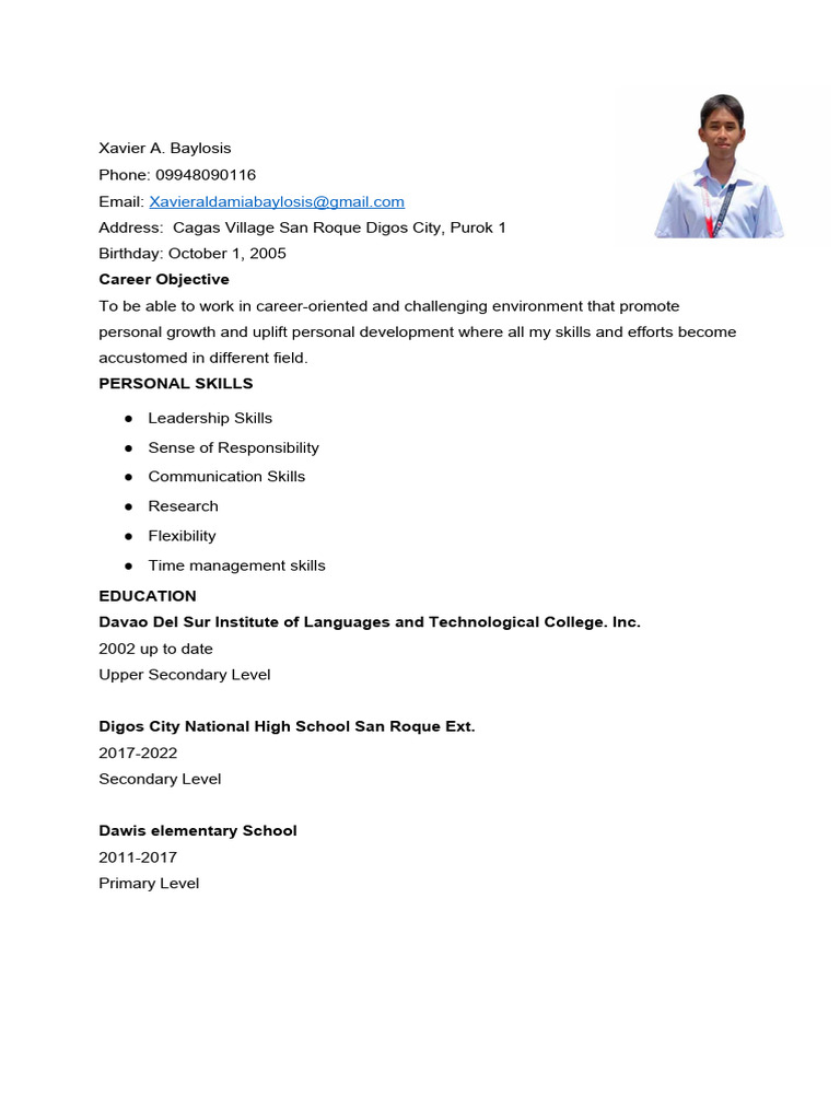 Xavier Resume | PDF