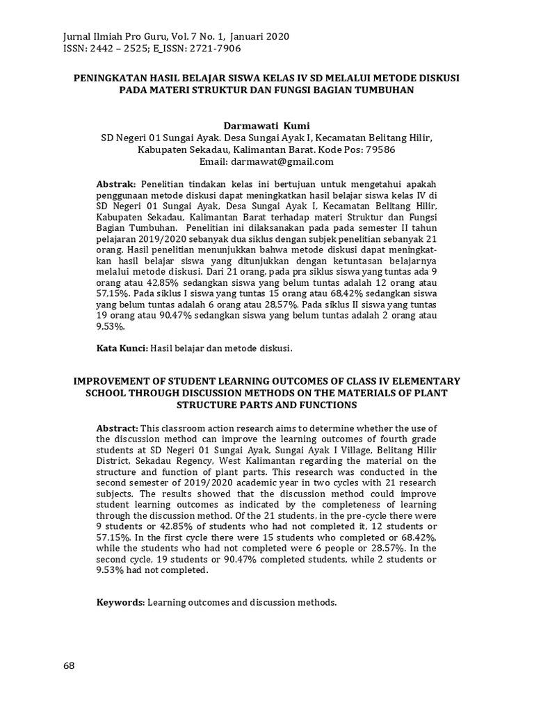 Jurnal Ilmiah Pro Guru, Vol. 7 No. 1, Januari 2020 ISSN: 2442 - 2525 E - ISSN: 2721-7906 | PDF