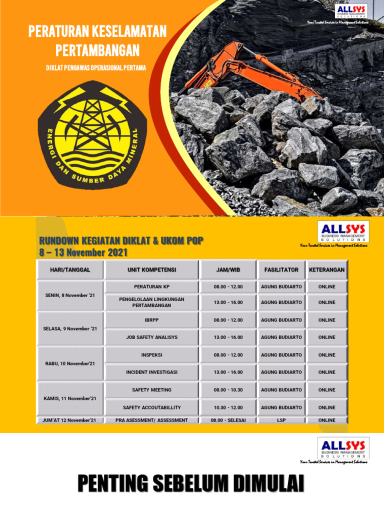 01.keselamatan Pertambangan | PDF