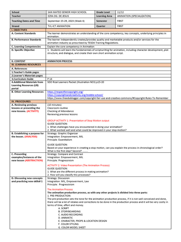 Animation 1st Sem_week 5 | PDF | 2 D Computer Graphics | Animation