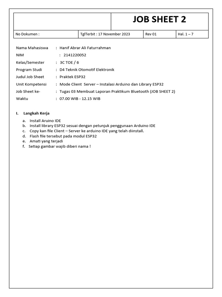 08 - Hanif Abrar Ali Faturrahman - Tgs Jobsheet 2 | PDF | Game & Aktivitas | Komputer