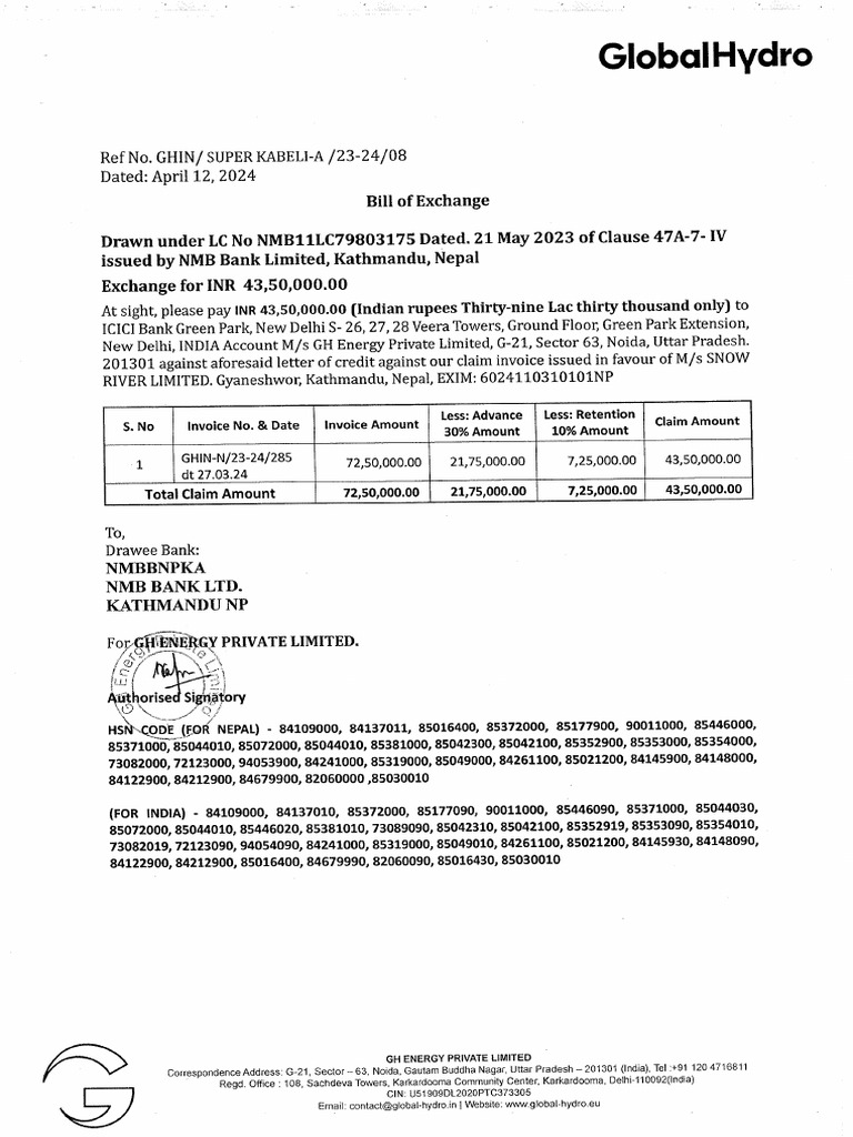 Commercial Invoice Snow | PDF
