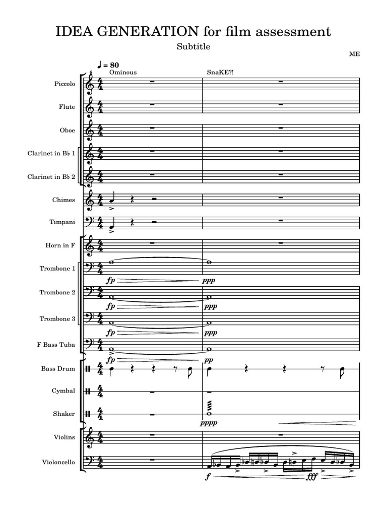 Composition Film Assessment SCORE | PDF | Musical Compositions | Orchestras
