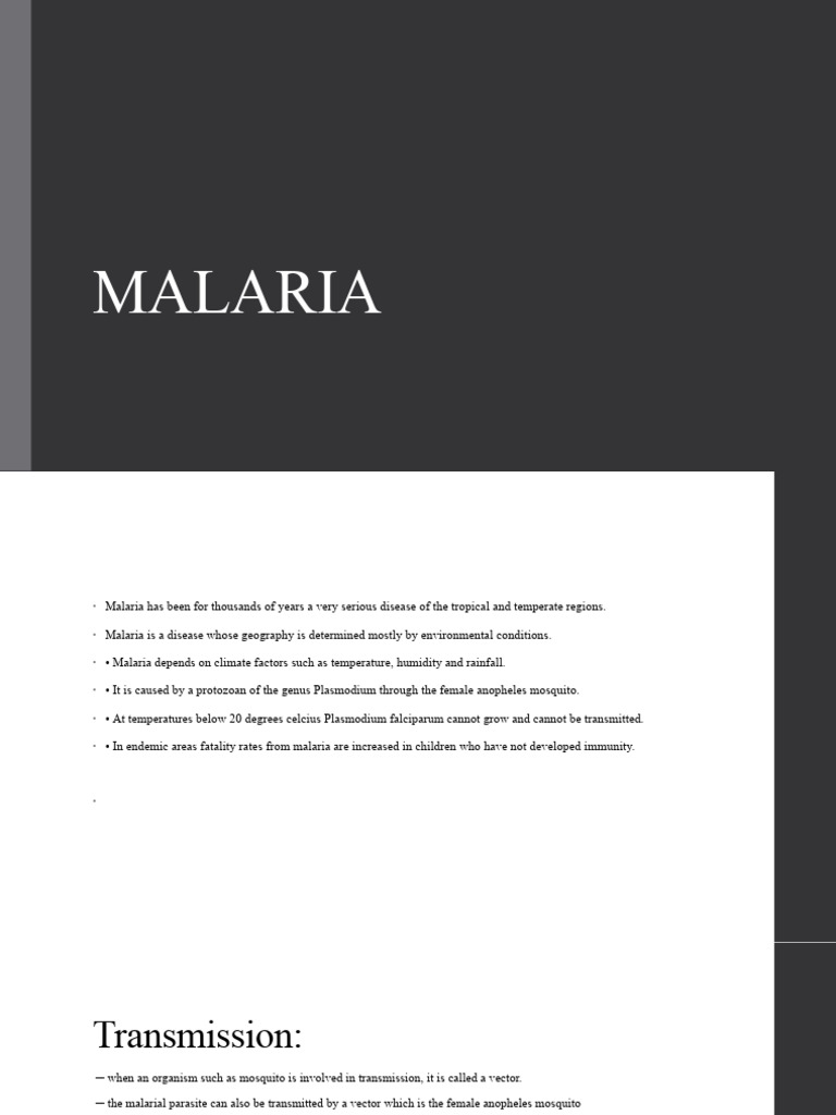 Presentation On Malaria (Autosaved) | PDF | Malaria | Zygosity