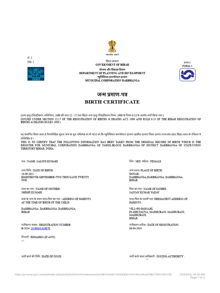 Civil Registration System | PDF