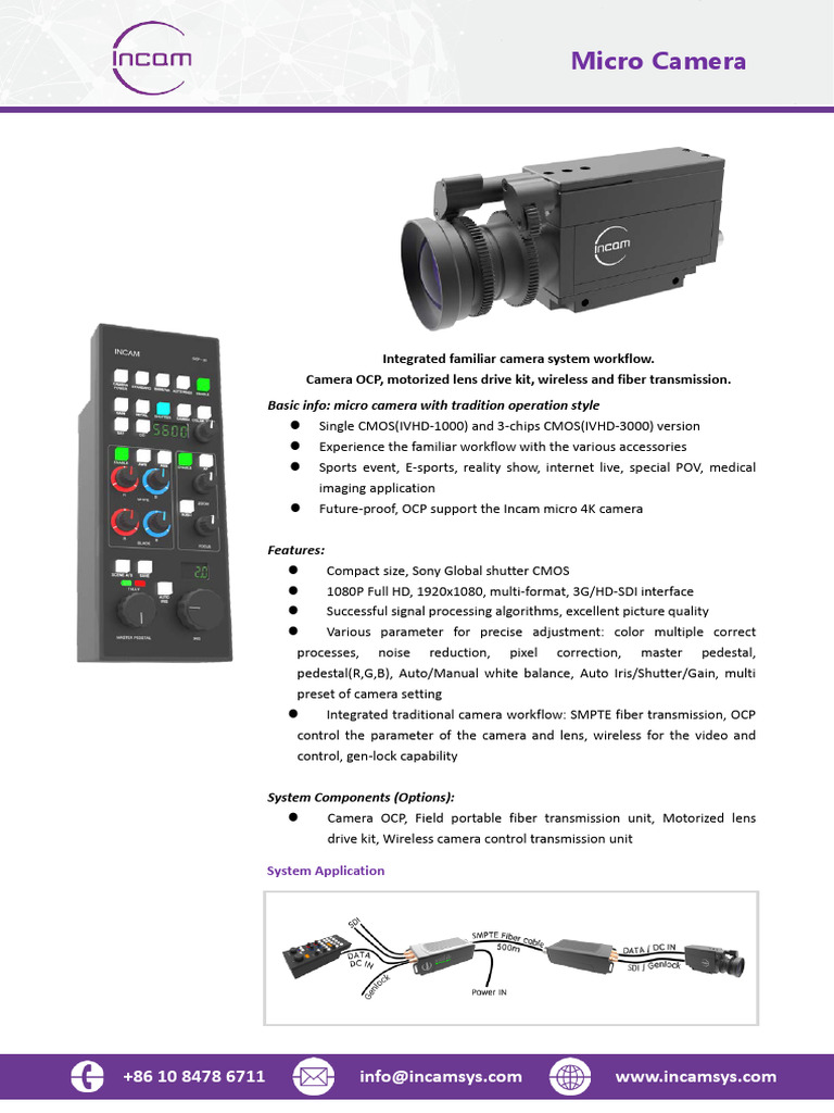 IVHD 10003000MicroCamera | PDF | Camera | Camera Lens