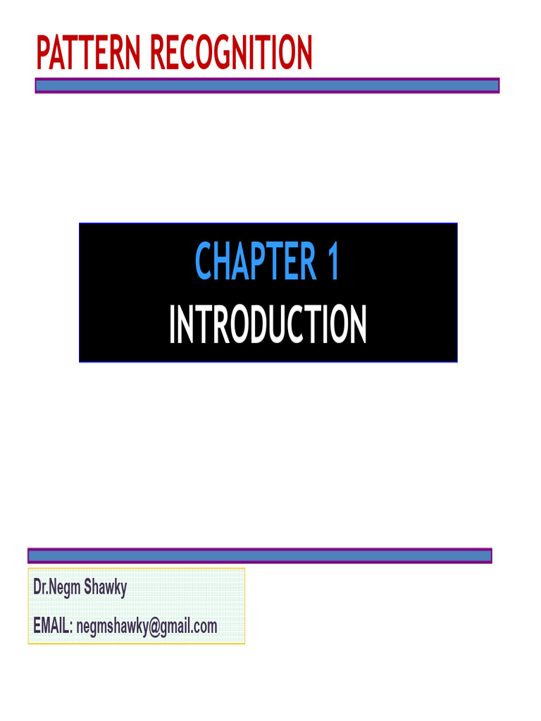 Introduction To Pattern Recognition | Download Free PDF | Pattern Recognition | Machine Learning