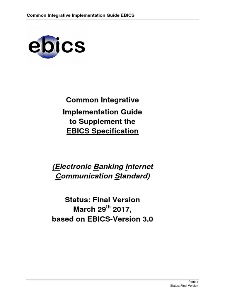 2017-03-29-EBICS Common IG Based EBICS 3.0-FinalVersion | PDF | Public ...