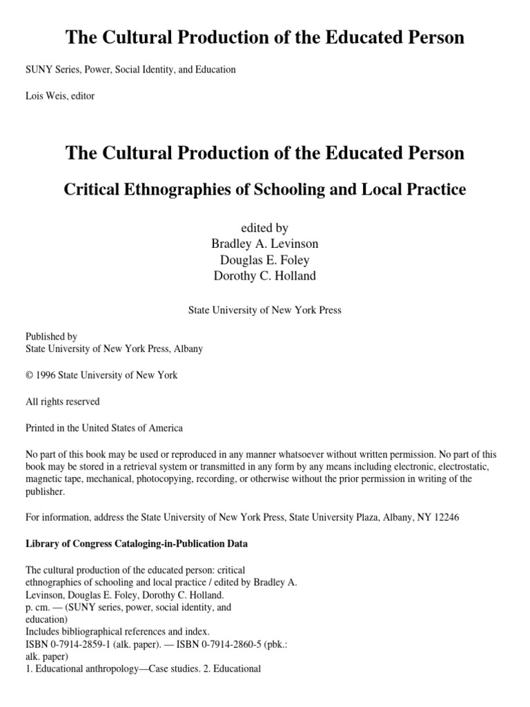Cultural Production in Education Studies | PDF | Anthropology | Ethnography