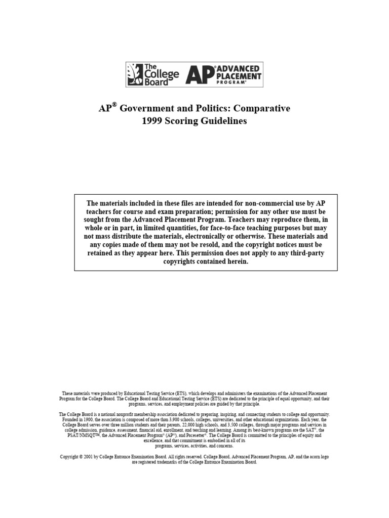 SG Gov Pol Comp 99.up 7041 | PDF | Advanced Placement | Prime Minister