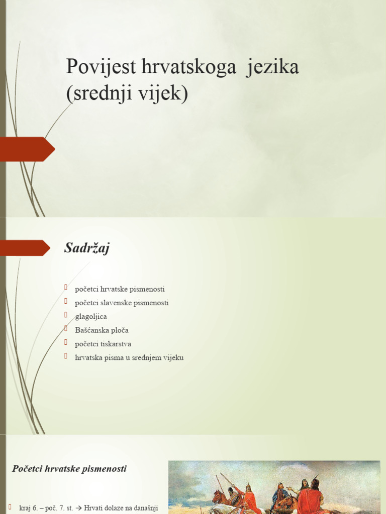 Hrvatski Jezik U Srednjem Vijeku | PDF