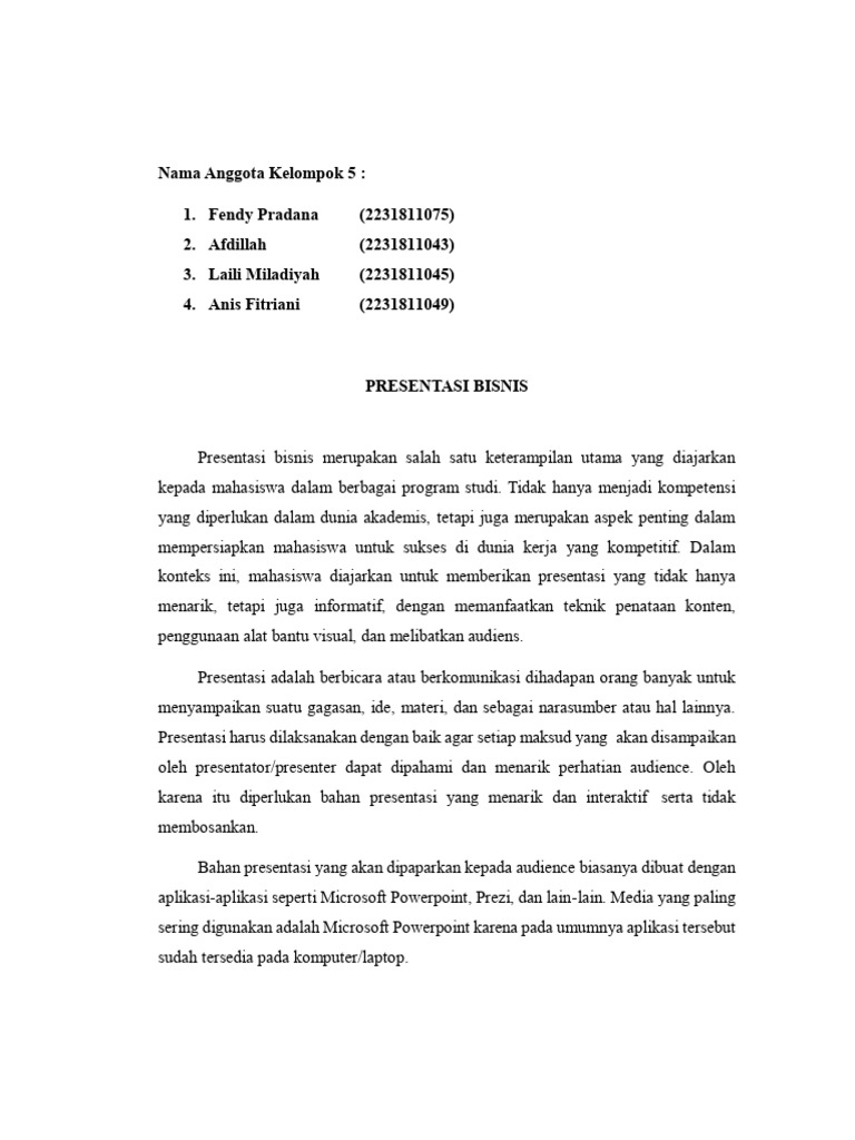Essai Kelompok 5 | PDF | Karier & Perkembangan