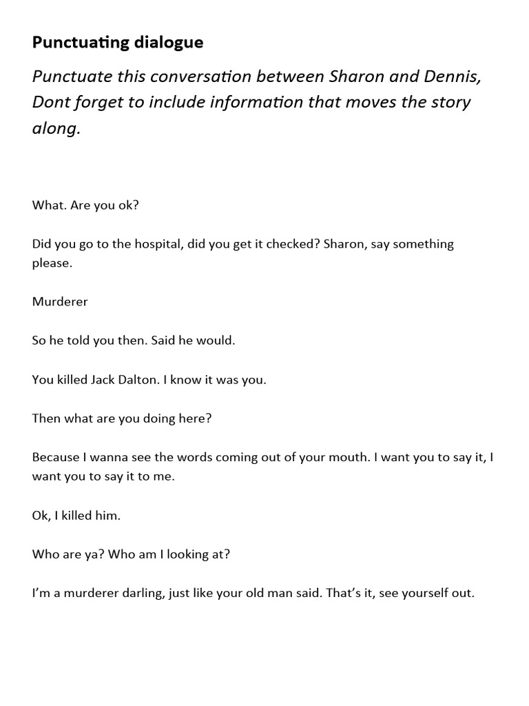 Punctuating Dialogue | PDF