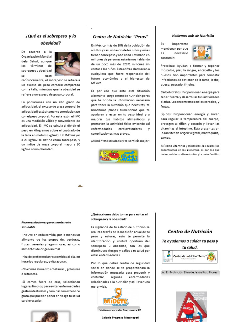 Triptico Obesidad | Descargar gratis PDF | Obesidad | Nutrición Triptico Obesidad | Descargar gratis PDF | Obesidad | Nutrición