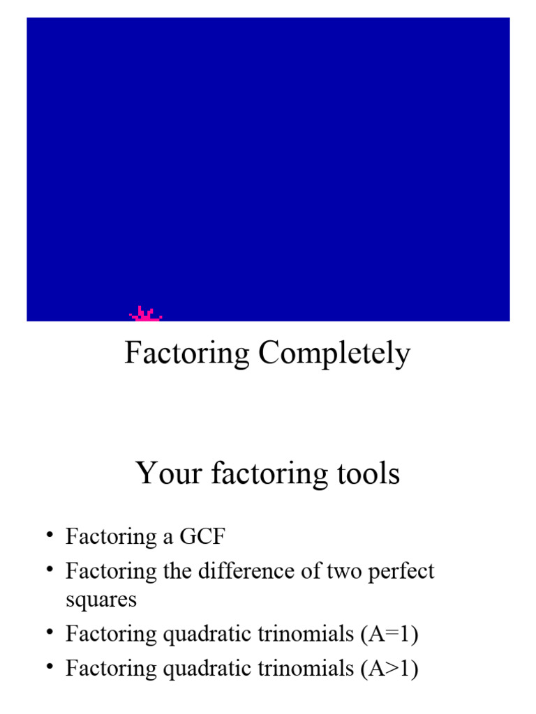 Factoring Polynomials Guide | PDF