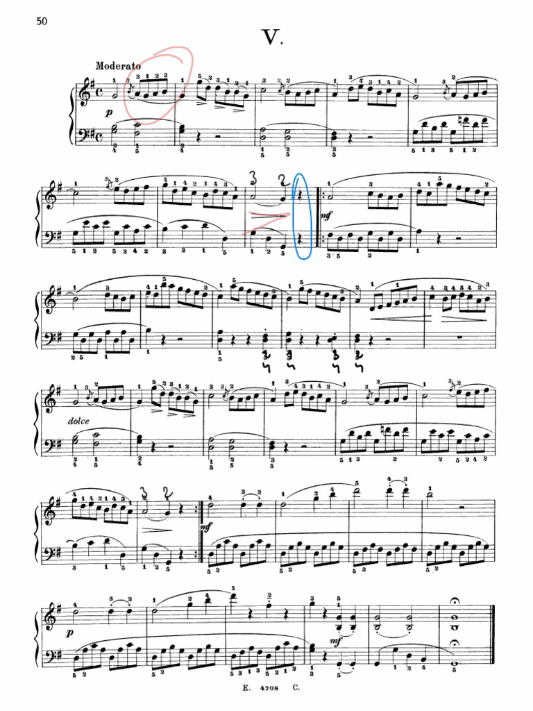 Sonatina #5 en Sol Mayor - Beethoven | PDF