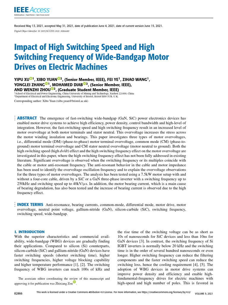 Impact of High Switching Speed and High Switching Frequency of Wide ...