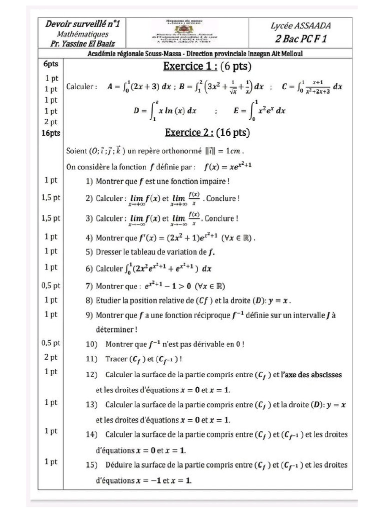 Exam Blanc 2024 Mohamed Zoubir | PDF