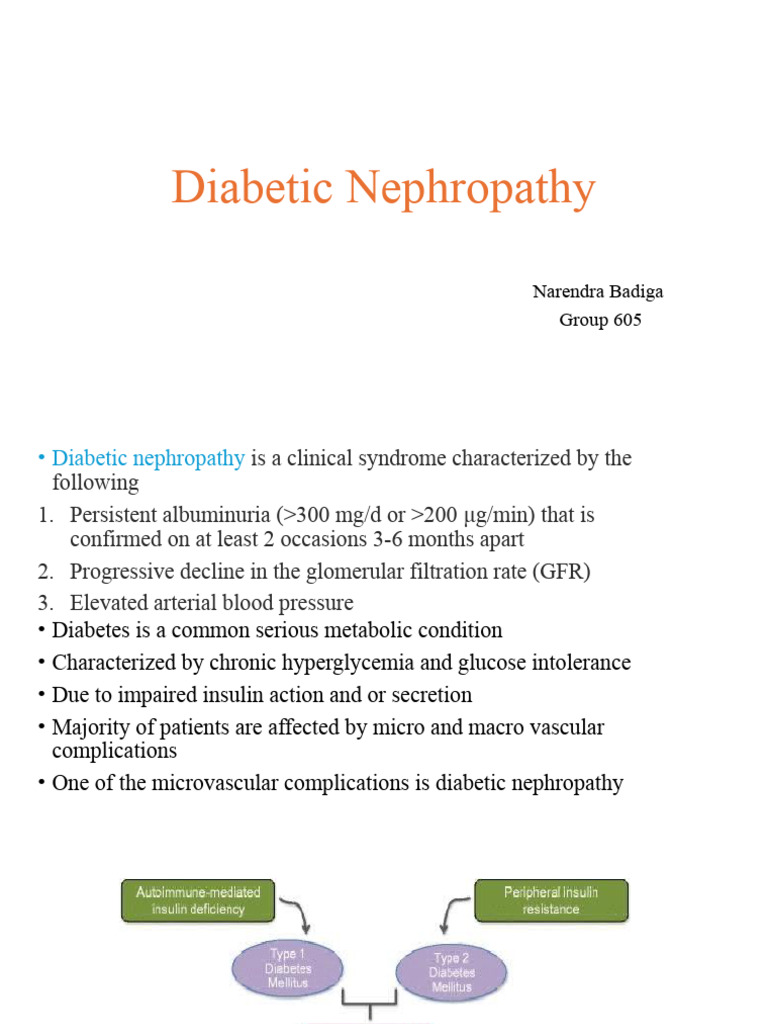 Diabetic Nephropathy Stages | PDF | Internal Medicine | Medical Specialties