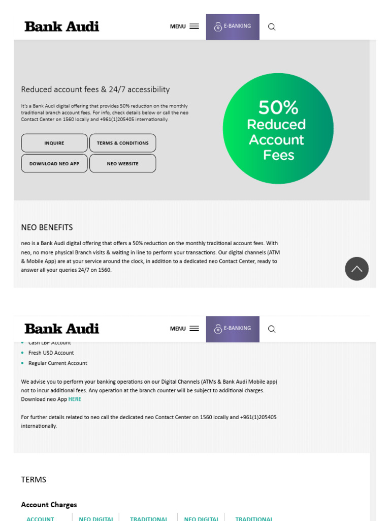 neo Offering - Bank Audi | PDF | Banks | Online Banking