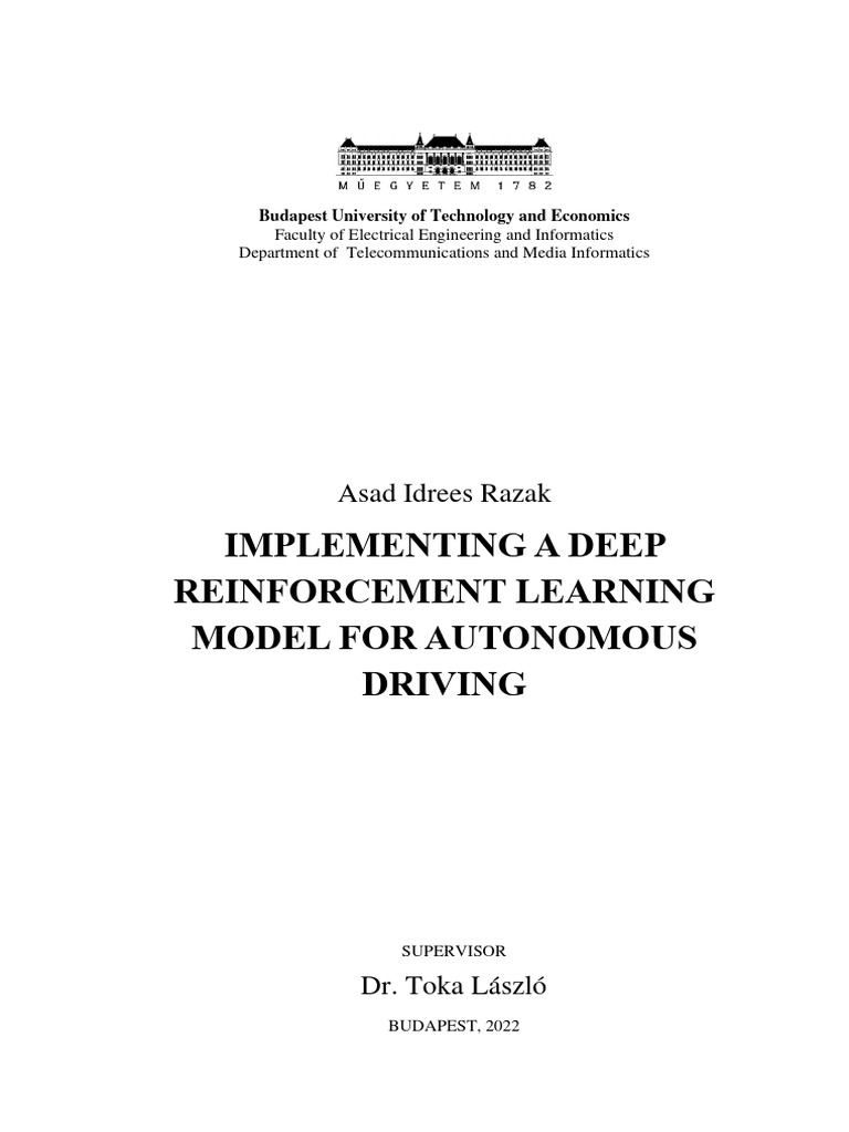 (Thesis 2022) Implementing A Deep Reinforcement Learning Model For Autonomous Driving | PDF