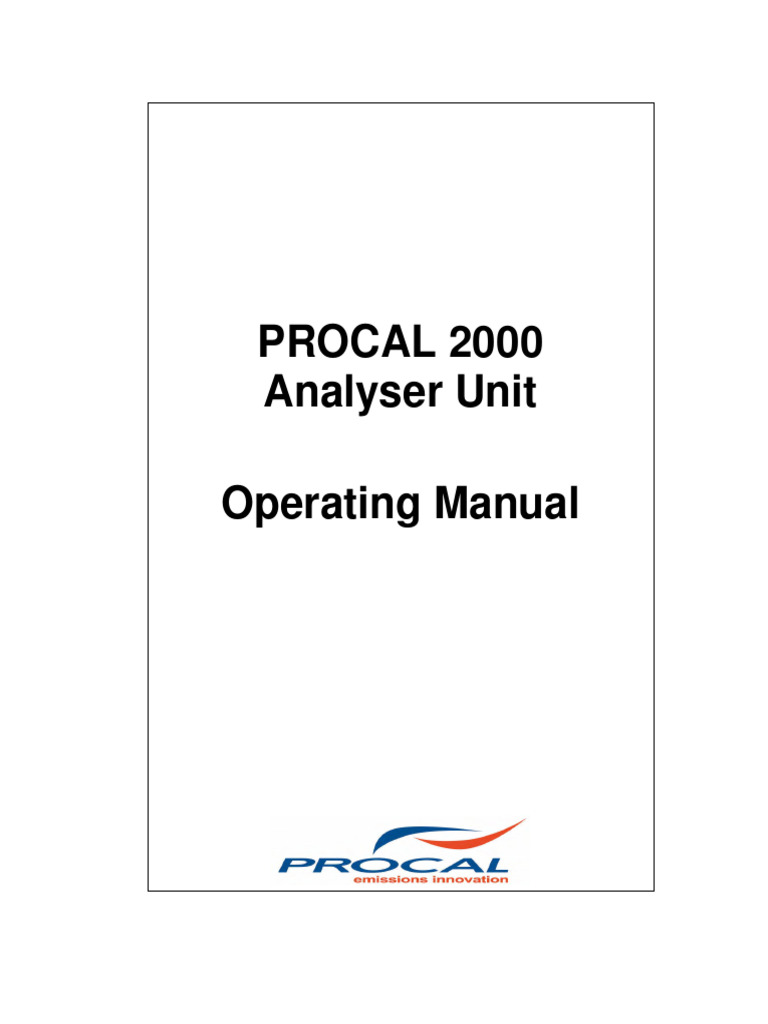 STACK - Procal 2000 Operating Manual | PDF | Valve | Infrared