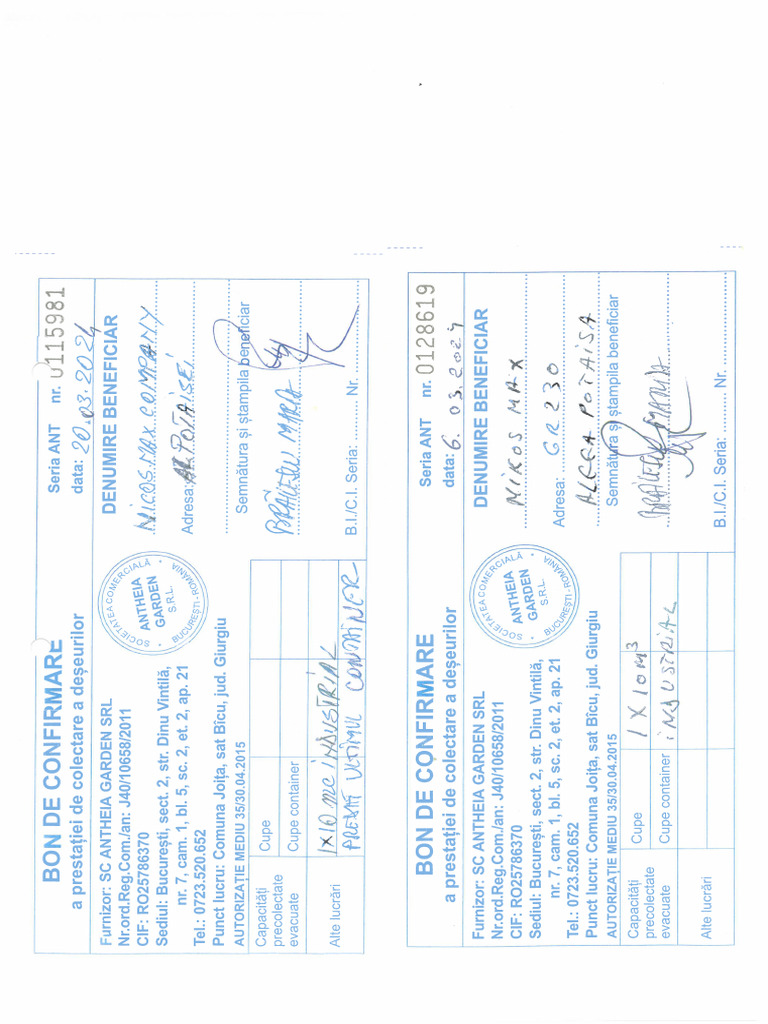 Bonuri Groapa 230 | PDF