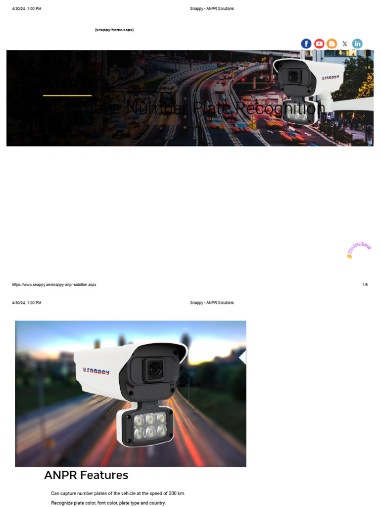 Snappy - ANPR Solutions | PDF | Vehicles | Transport