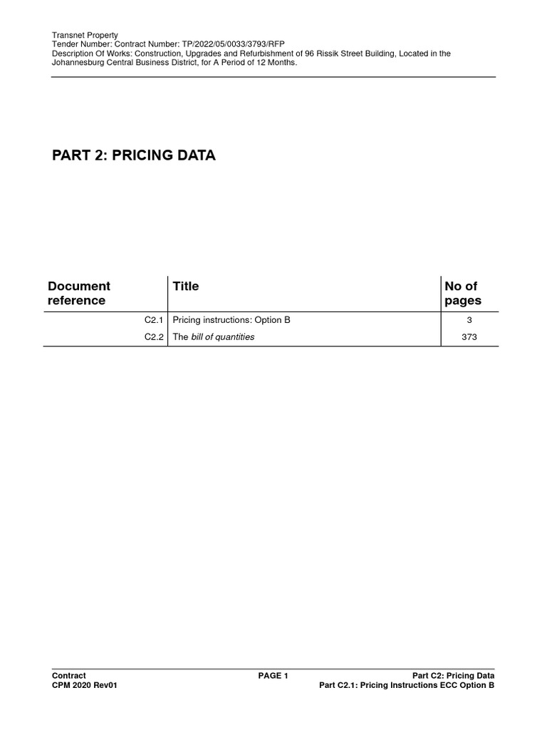TP - 2022 - 05 - 0033 - 3793 - RFP - Pricing Data | PDF