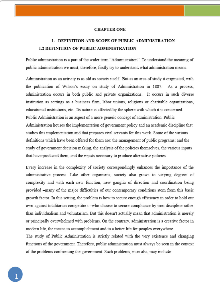 Chapter One | PDF | Public Administration | Science