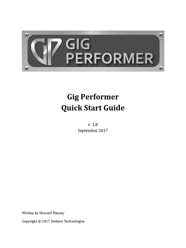 Gig Performer Quick Start Guide | PDF | Computer Engineering | Software