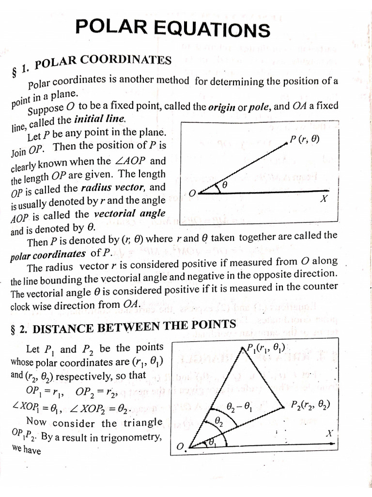 Polar Equations Full Note | PDF