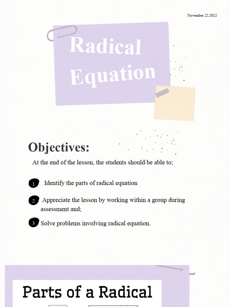 Radical Equations for Students | PDF