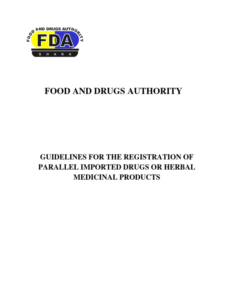 FDA Guidelines: Parallel Drug Import Registration | PDF | Food And Drug ...