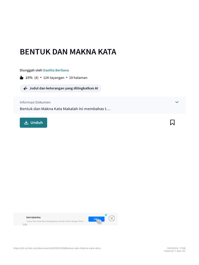 Bentuk Dan Makna Kata - PDF | PDF