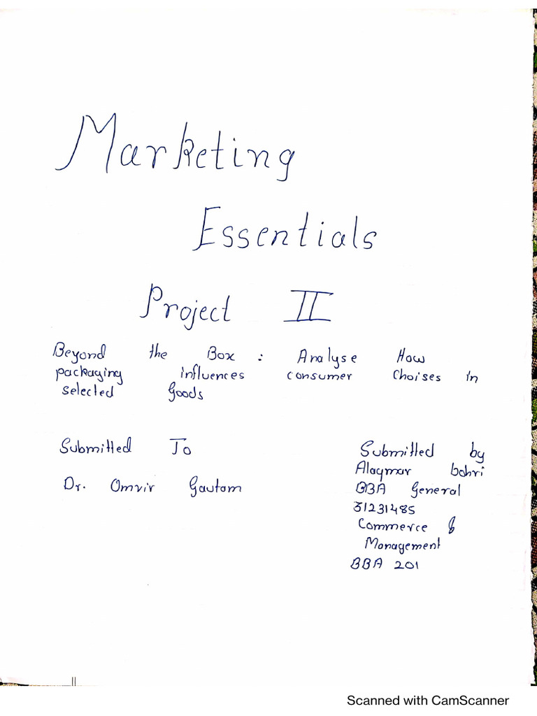 Marketing Essential Project 2 | PDF