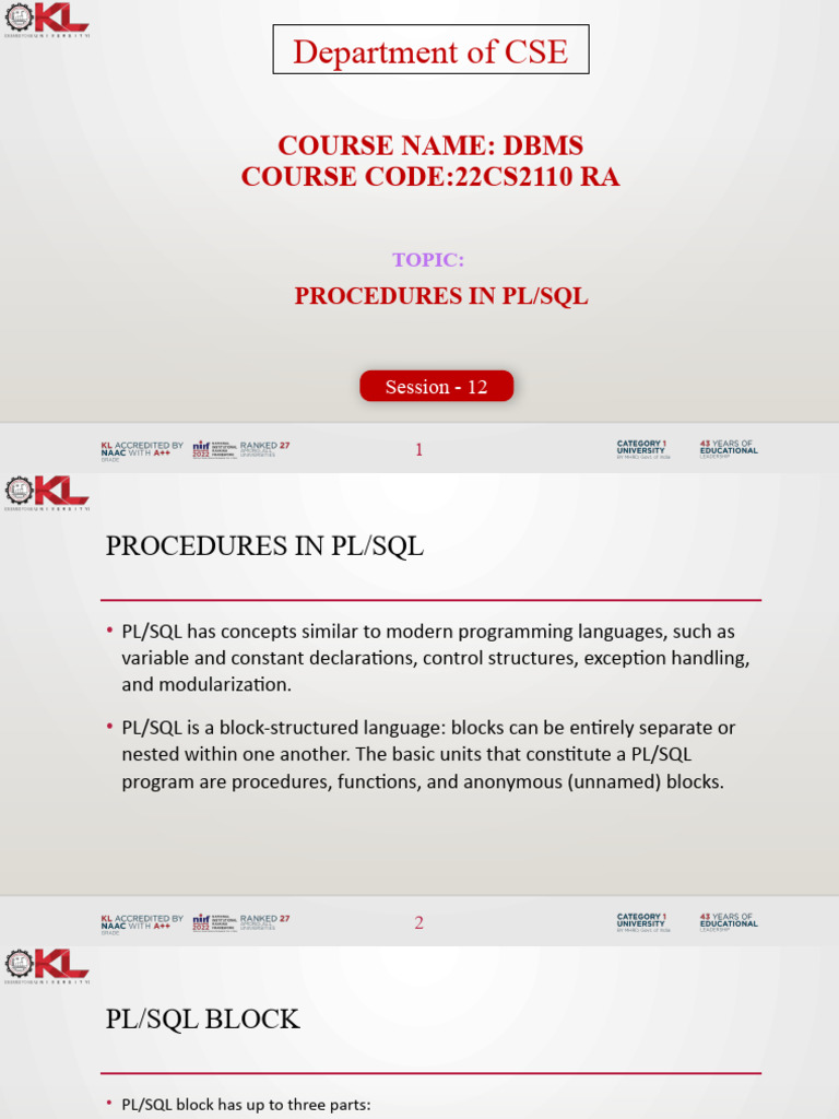Co2 Session 12 | PDF | Pl/Sql | Parameter (Computer Programming)