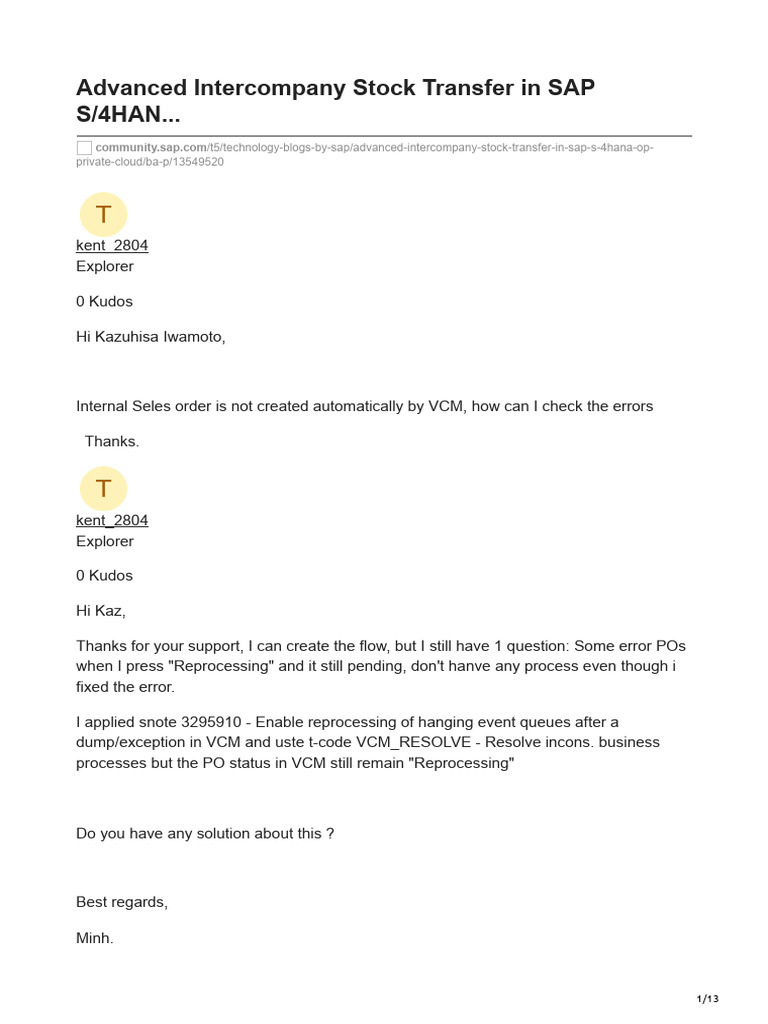 Advanced Intercompany Stock Transfer in SAP S4HAN | PDF | Invoice ...