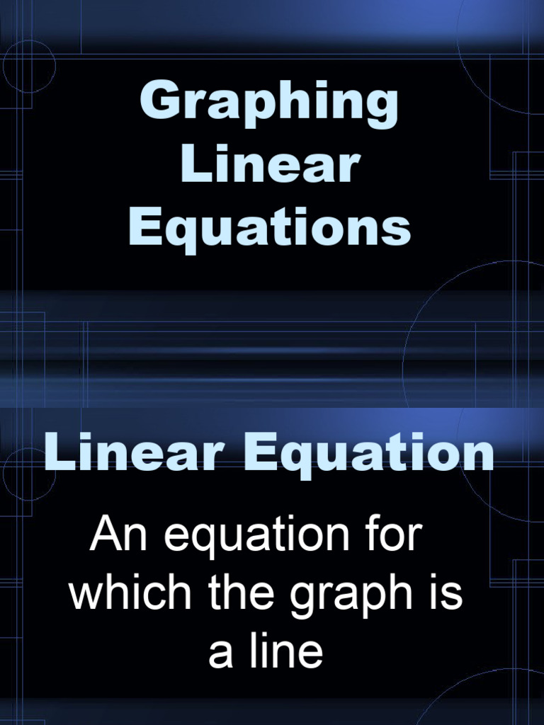 Graphing Linear Equations | PDF | Algebra | Mathematical Analysis
