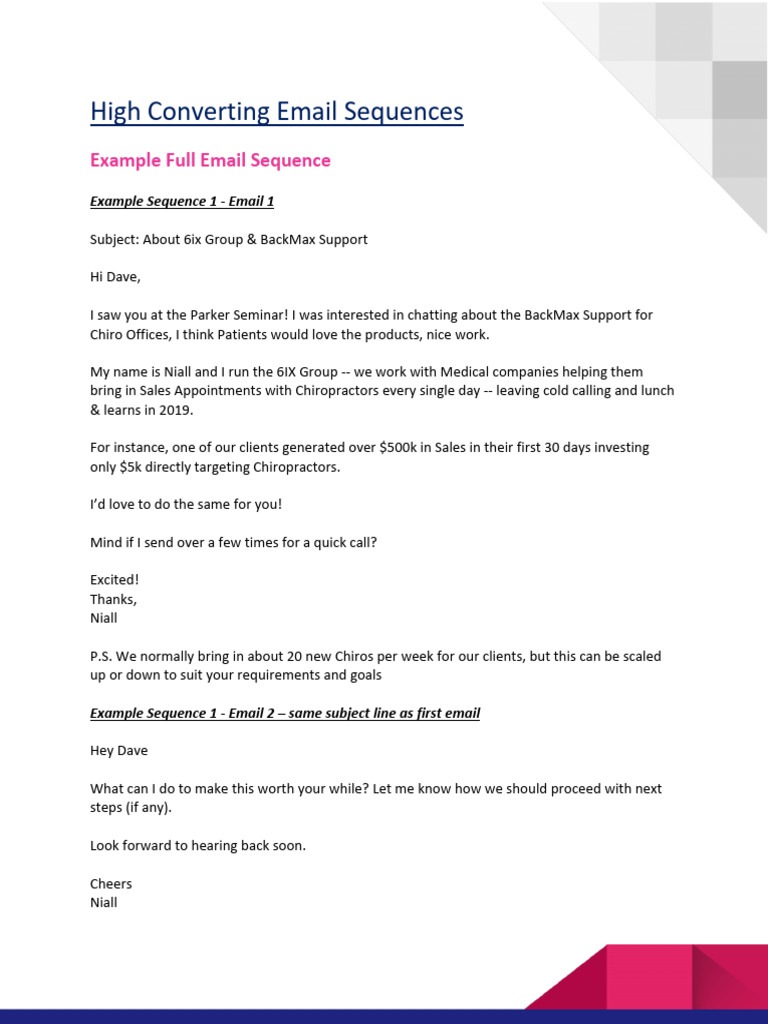 High Converting Email Sequences | PDF