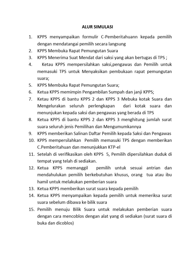 Alur Simulasi KPPS | PDF