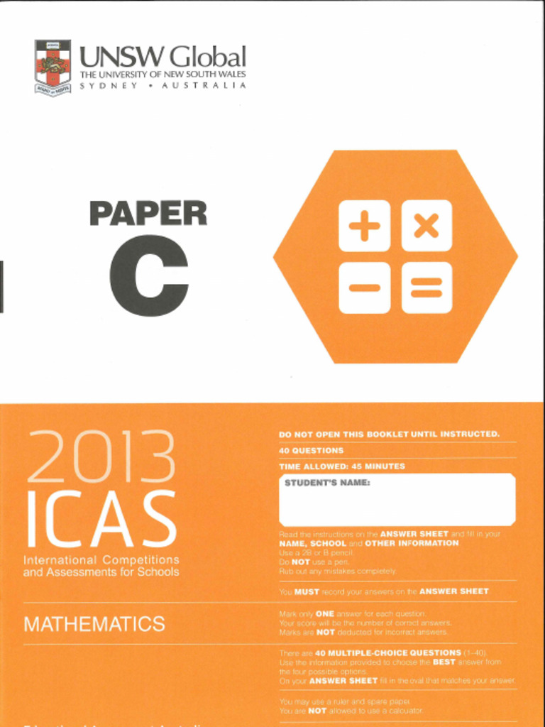 2013 Maths Paper C & Answers | PDF