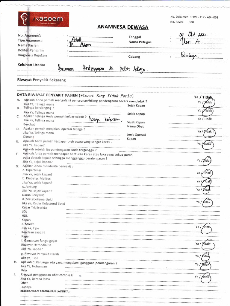 Anamnesa TN Azam | PDF