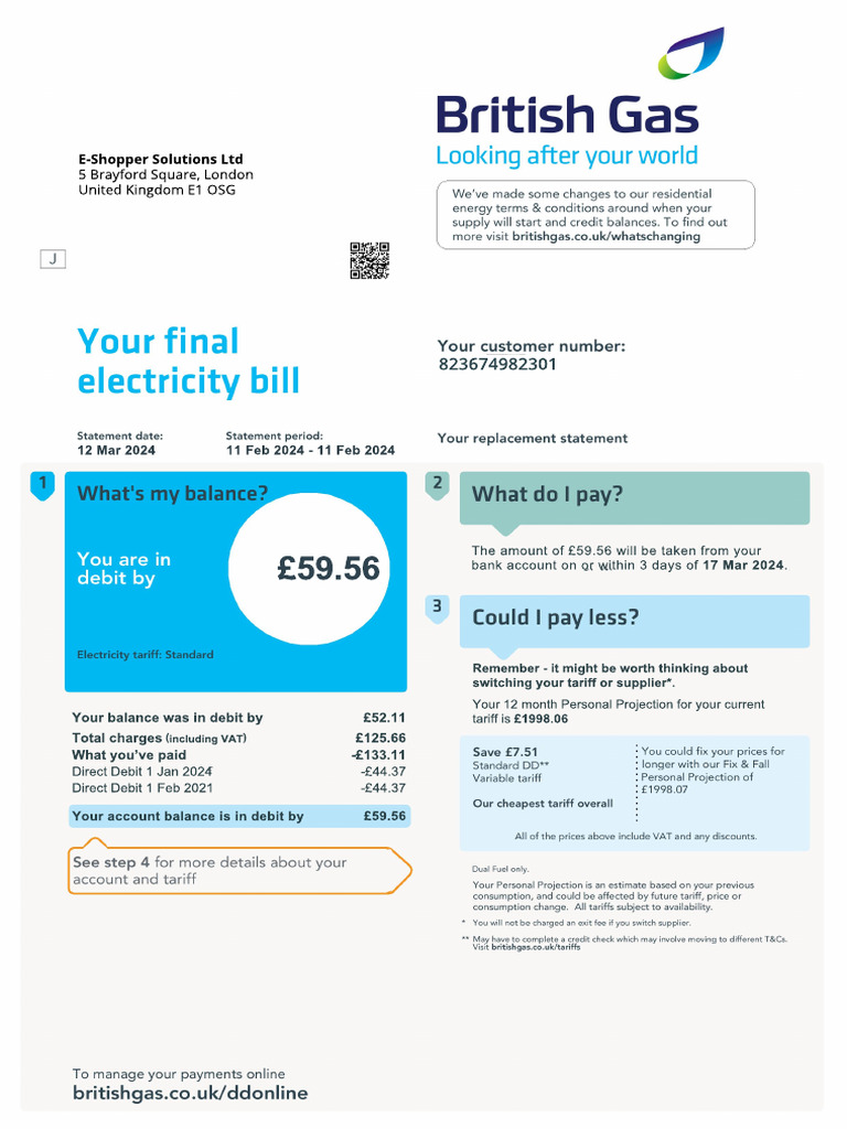 e ltd bill | PDF