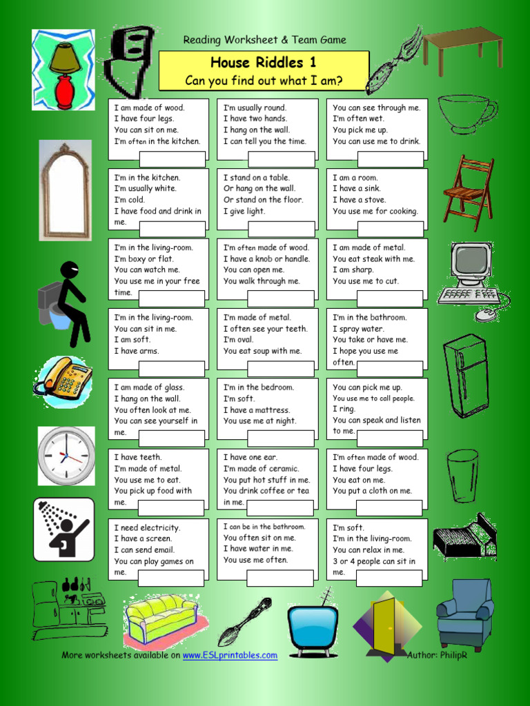 House Riddles 1 Easy Activities Promoting Classroom Dynamics Group Form ...