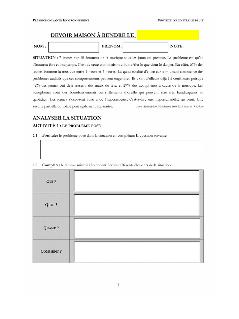 Le Bruit Au Quotidien | PDF