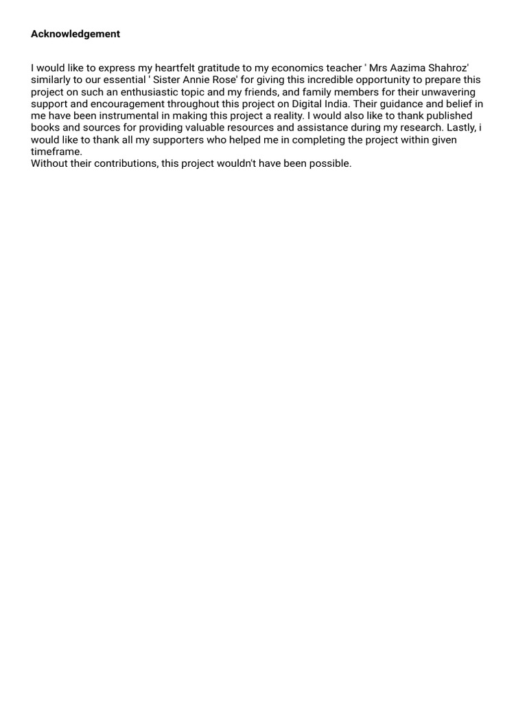 Acknowledgement - Digital India | PDF