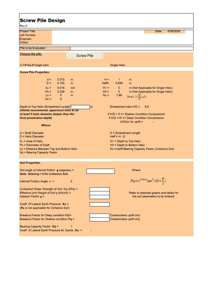 Screw Piles Design | Download Free PDF | Deep Foundation | Continuum ...